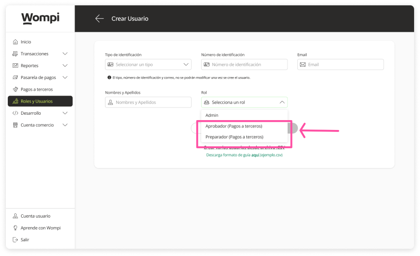 Pagos a terceros | Wompi Docs