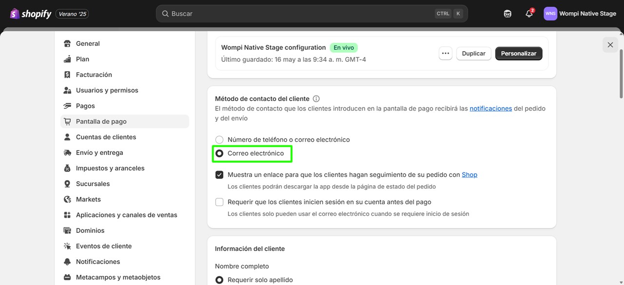 Shopify | Wompi Docs