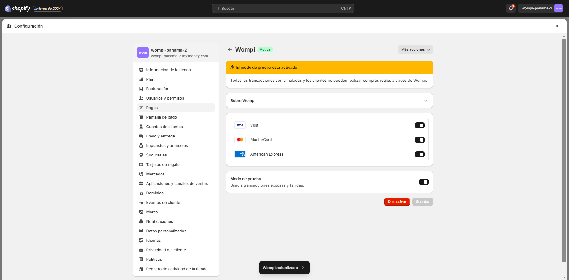 Shopify | Wompi Docs