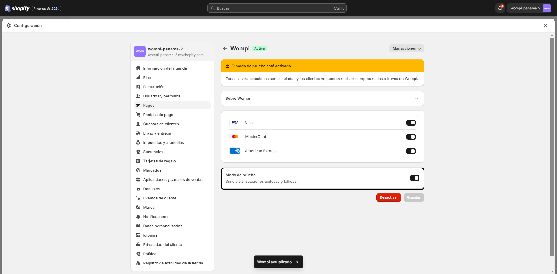 Shopify | Wompi Docs