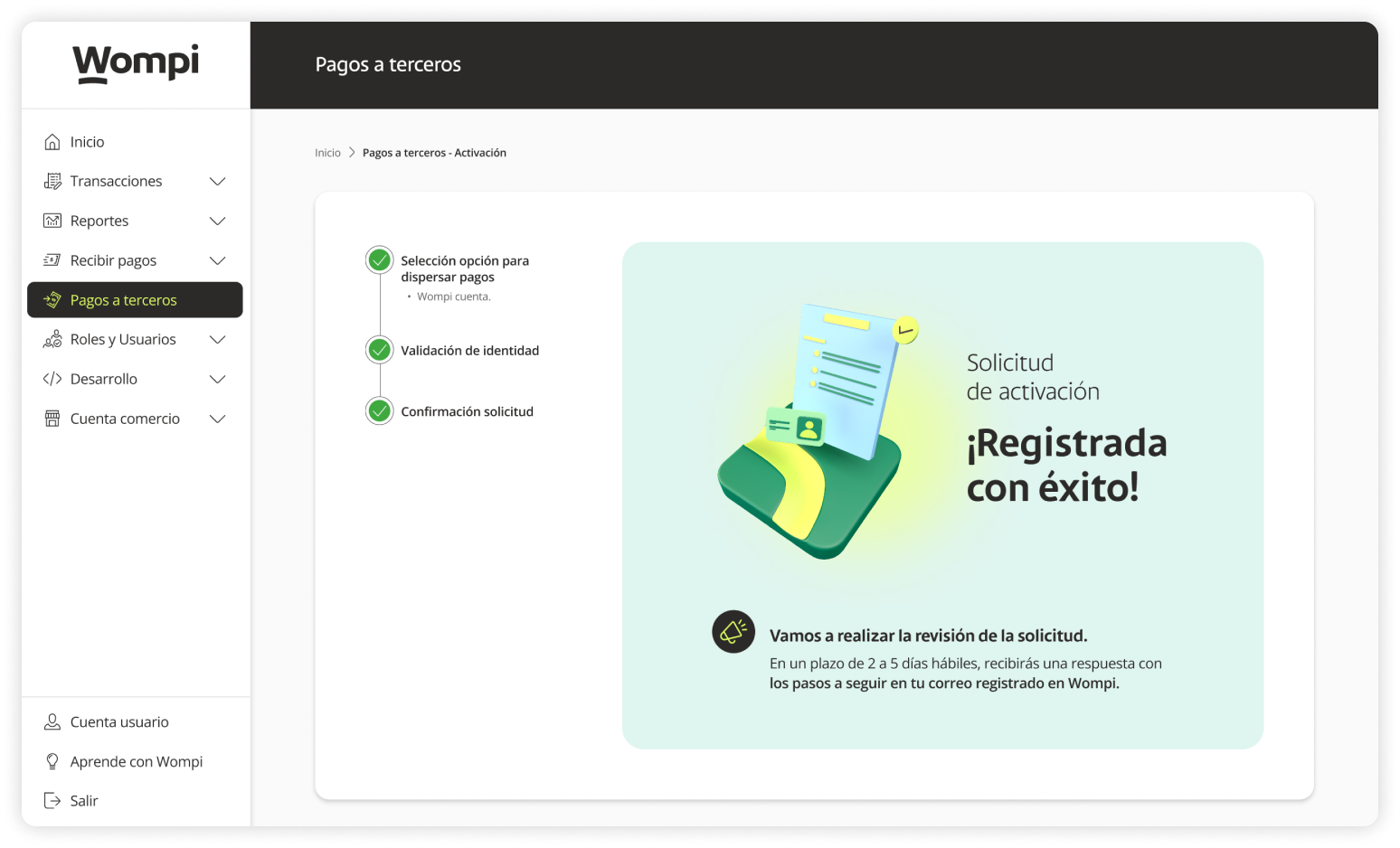 Activation Request | Wompi Docs