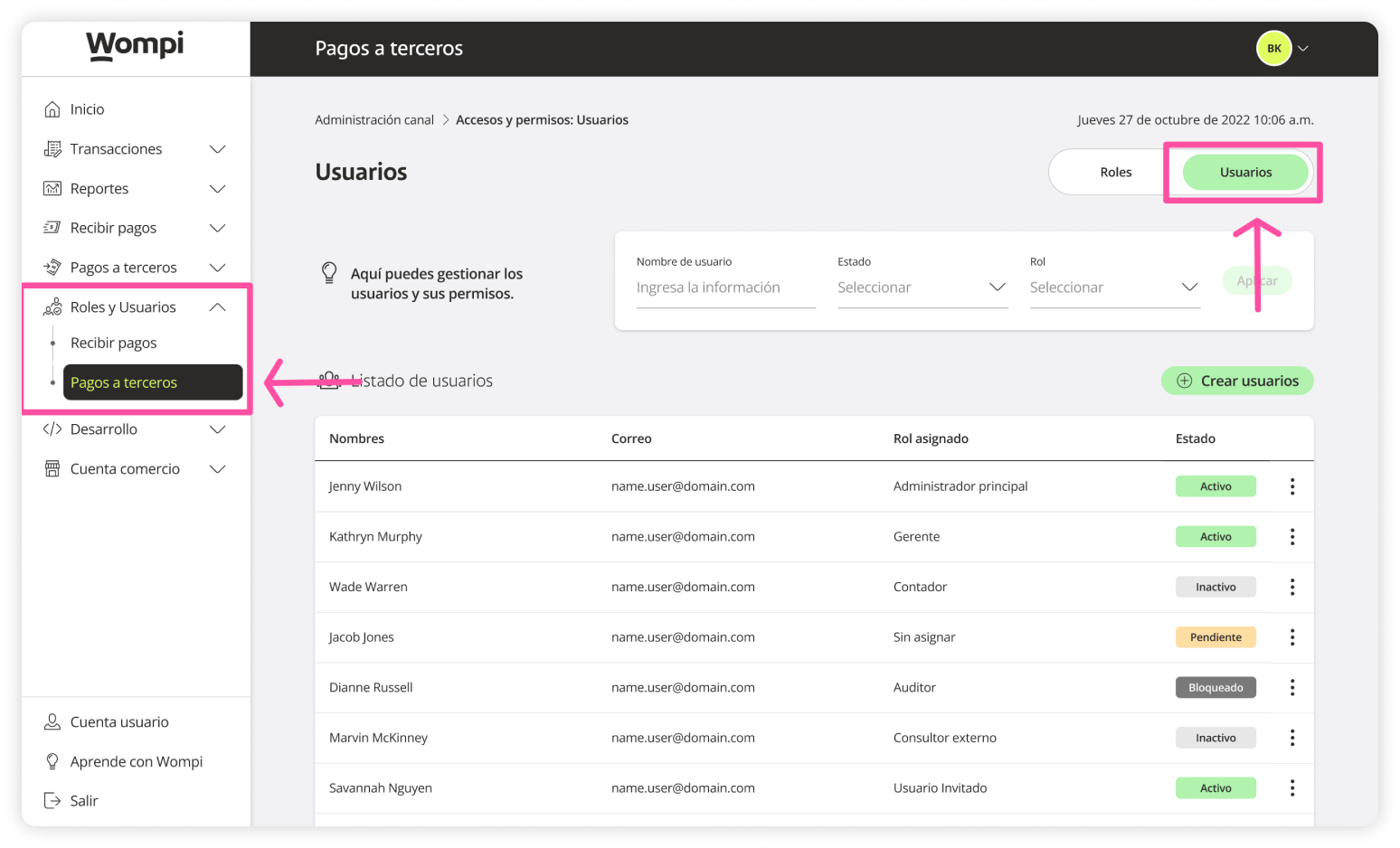 Initial setup to make your first payment | Wompi Docs