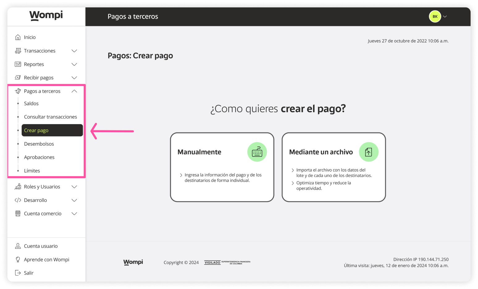 Initial setup to make your first payment | Wompi Docs