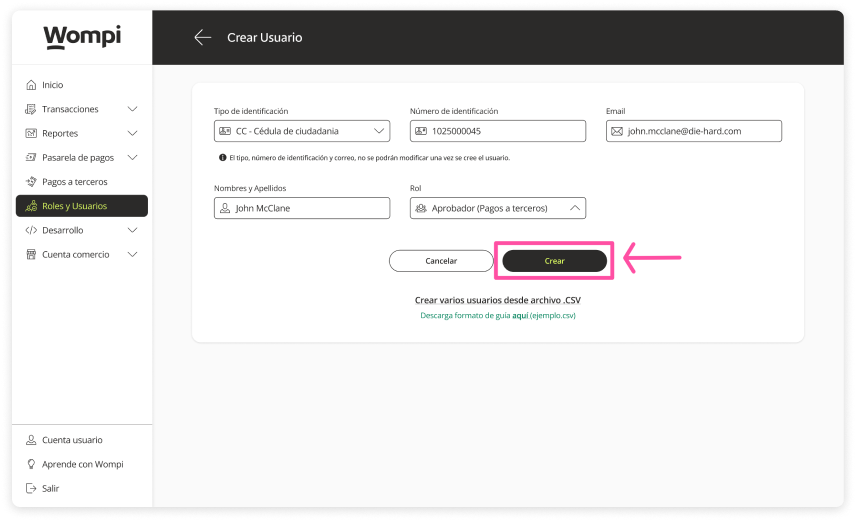 Payments to third parties | Wompi Docs