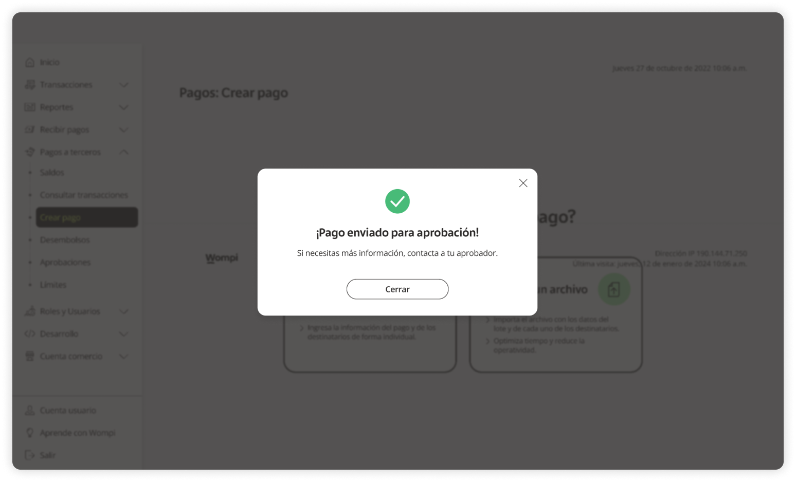 Create Payout: Via File | Wompi Docs