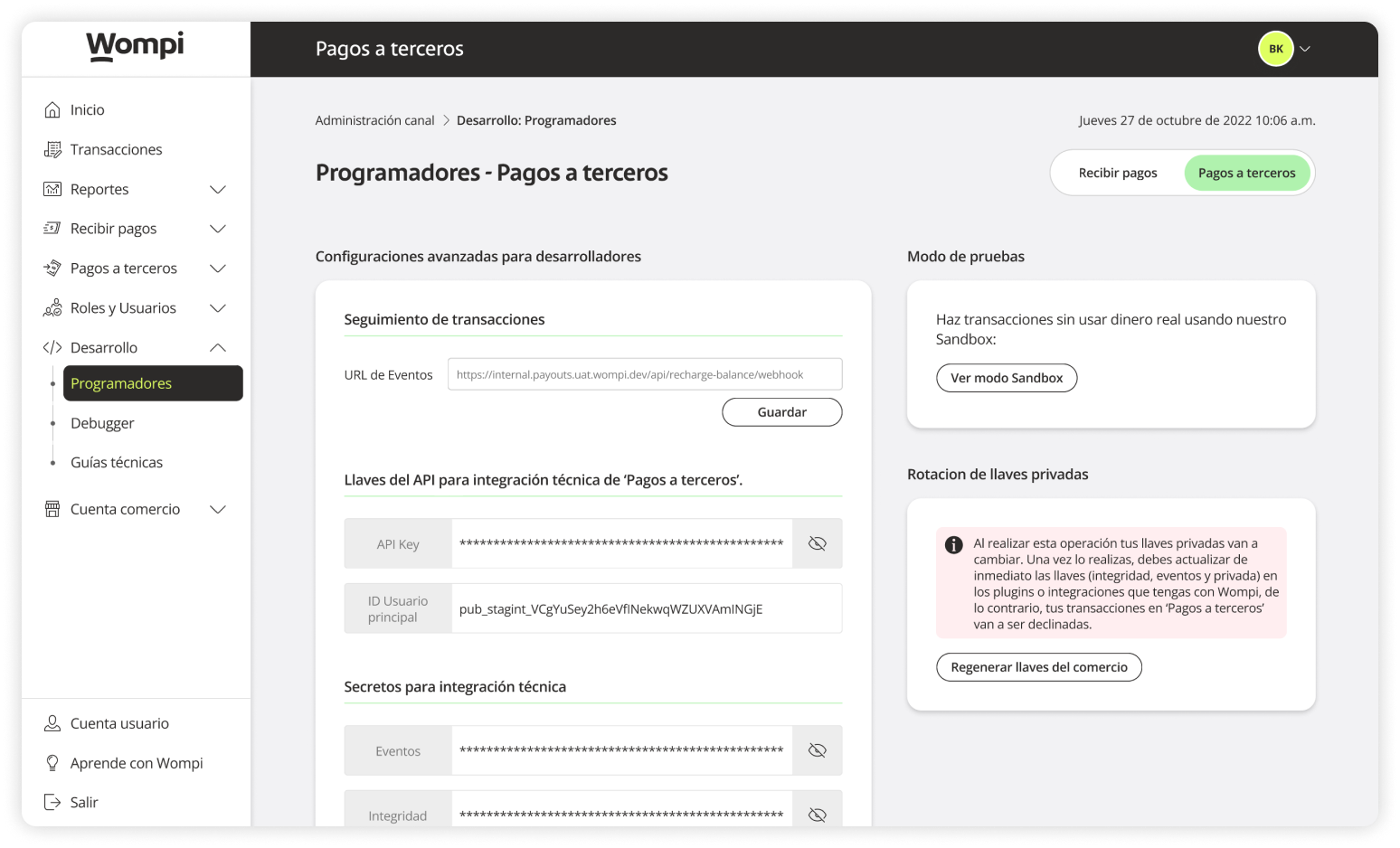 Pruebas en Sandbox | Wompi Docs