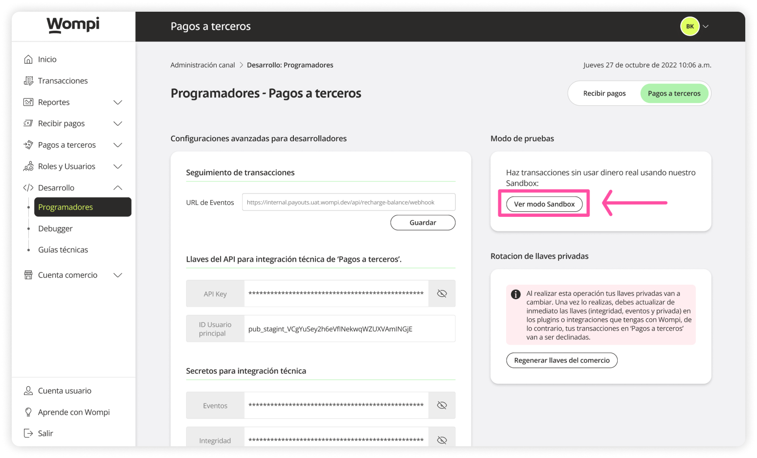 Pruebas en Sandbox | Wompi Docs