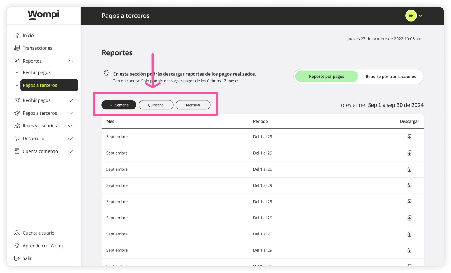 Transaction Reports | Wompi Docs