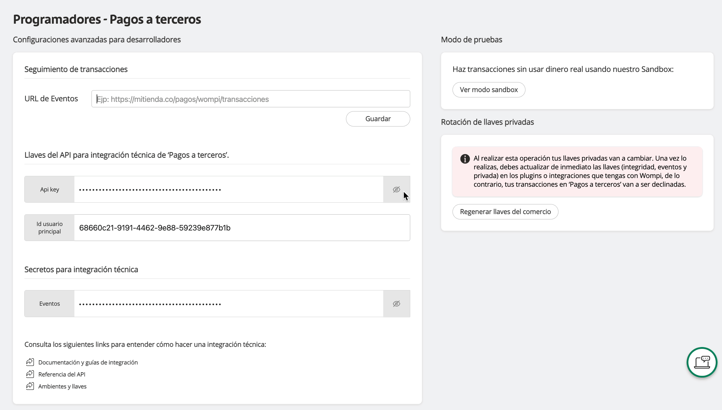 Authentication Keys | Wompi Docs