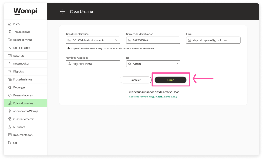 Usuarios | Wompi Docs