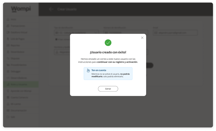 Usuarios | Wompi Docs