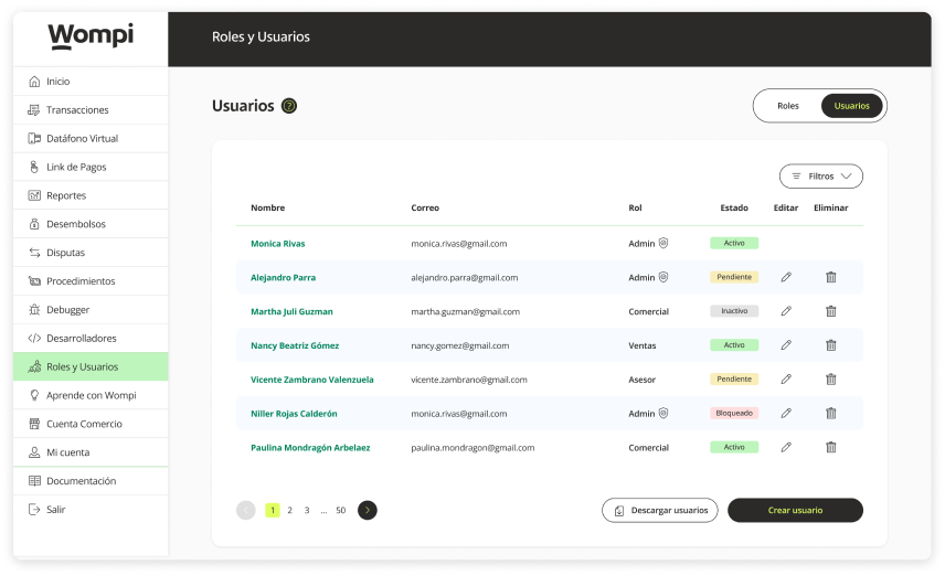 Usuarios | Wompi Docs