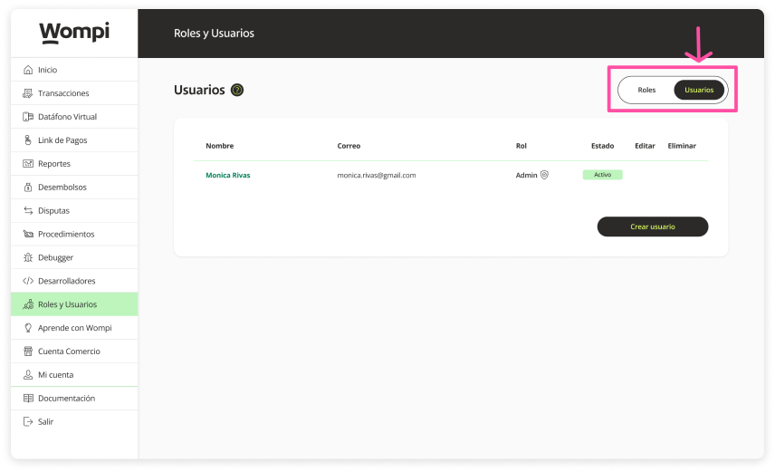 Usuarios | Wompi Docs